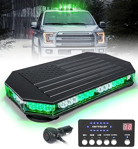 LUMENIX Rooftop Strobe Beacon Lights White Green LED Emergency Flashing ...