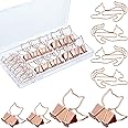 Amazon.com : Eersida 55 Pieces Cat Binder Clips 30 Pcs Cute Metal Paper ...