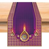 Amazon.com: Linen Diwali Table Runner 72 Inches Long Diwali Table Cloth ...