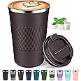 Amazon.com: Coffee Travel Mug 12 oz & 17 oz Insulated Coffee Mug with ...