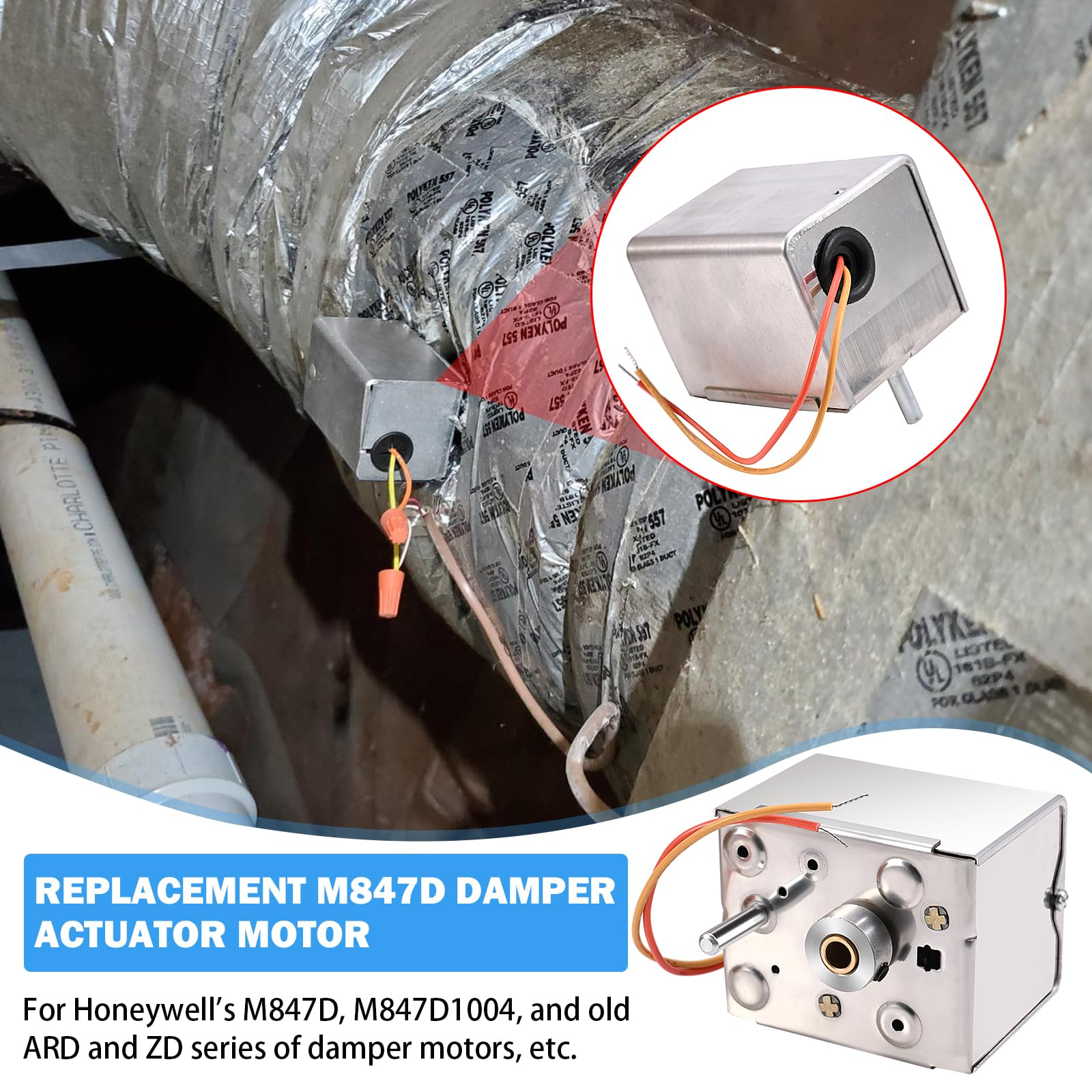 Mua M847D1004 Damper Actuator Motor Replacement for Honeywell Zone ...