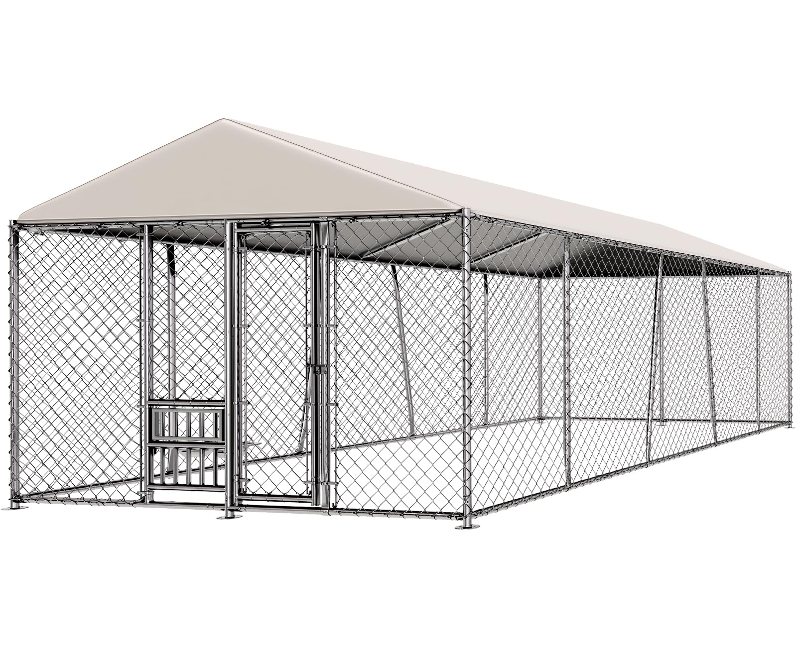 Lyromix 10 x 20FT Large Outdoor Dog Kennel with Bowls, Dog Kennel ...