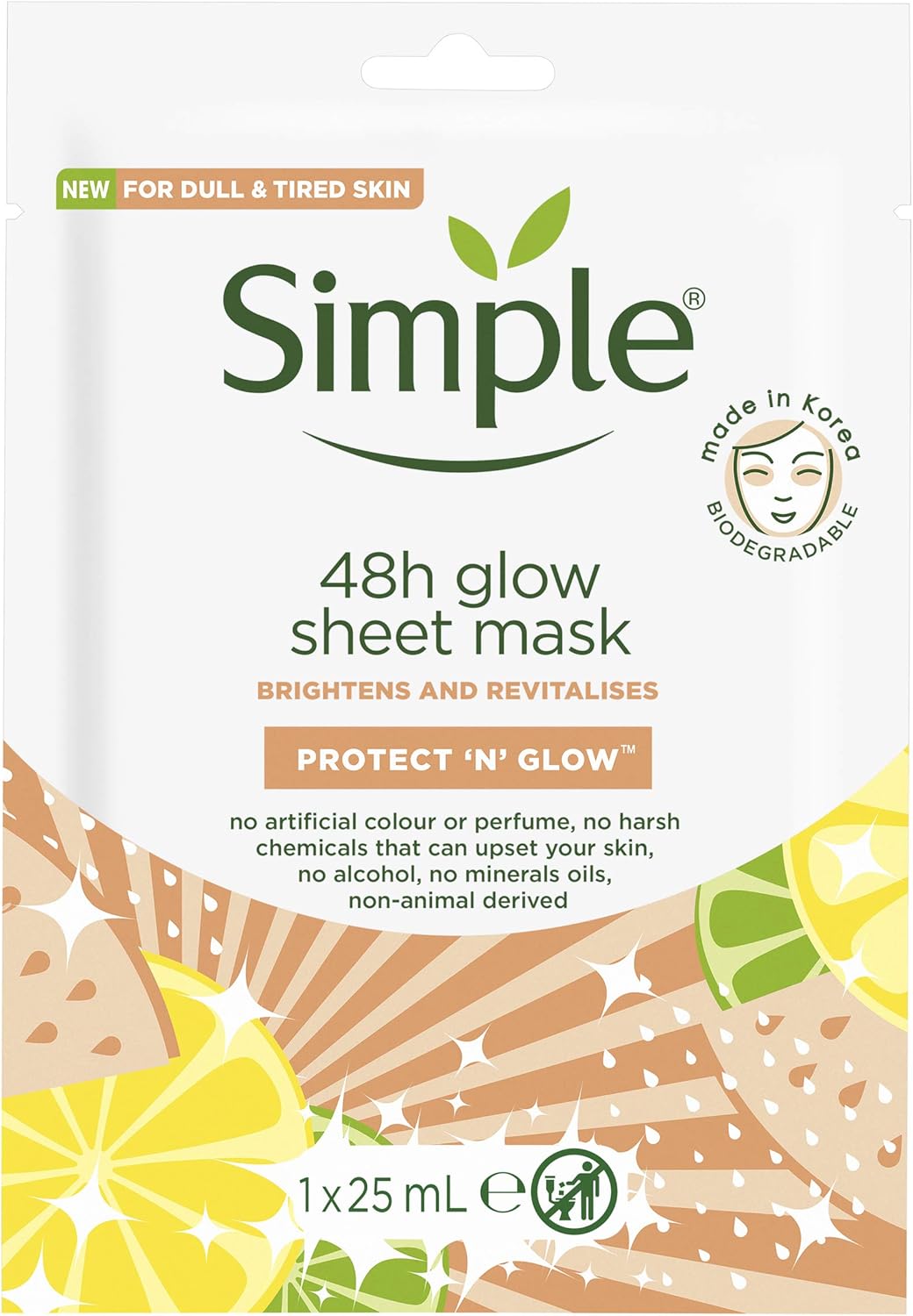 Simple 48h Glow Sheet Mask Brightens And Revitalises, PROTECT ‘N’ GLOW ...