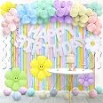 Amazon.com: Pastel Rainbow Birthday Decorations for Girls, Happy ...