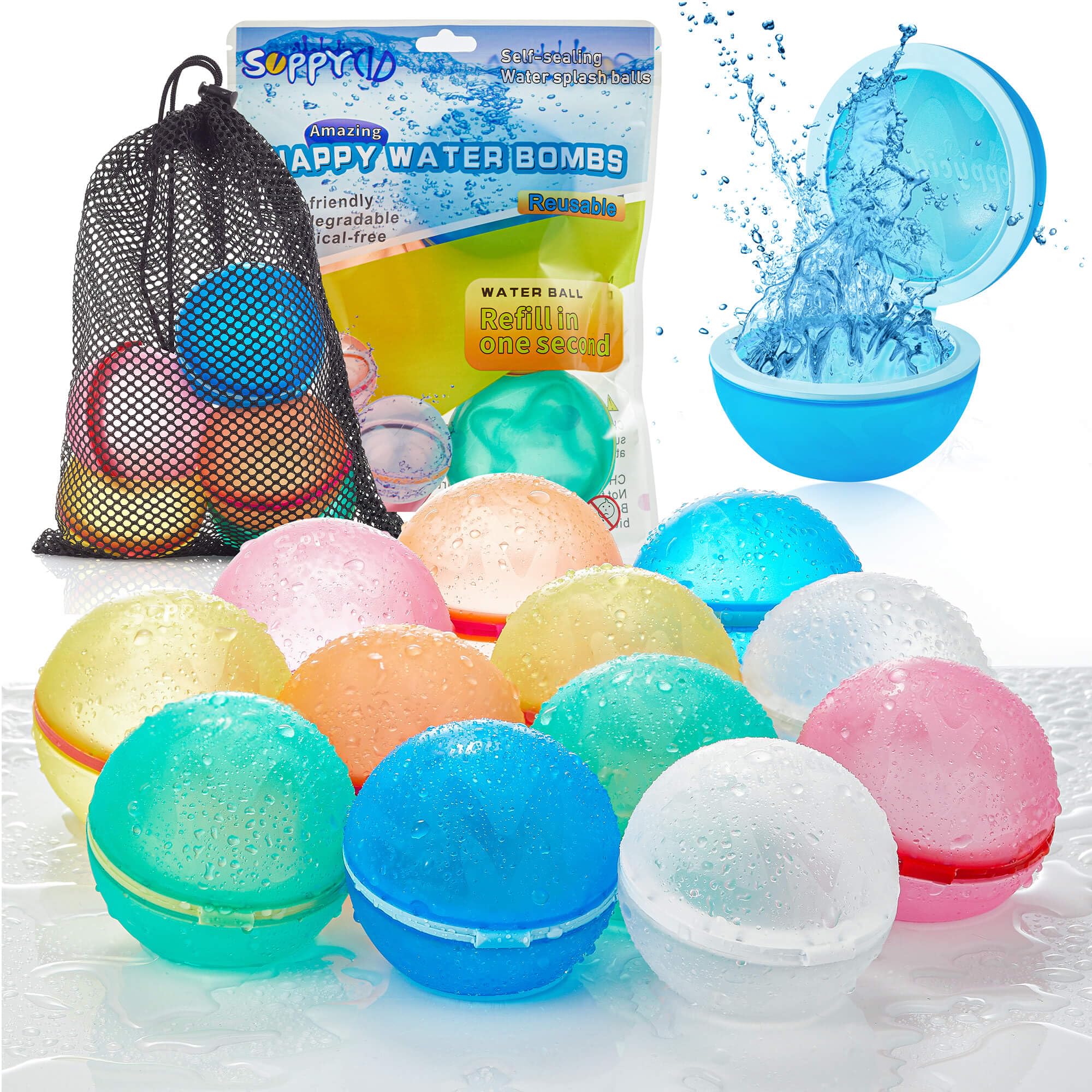 Mua SOPPYCID 12Pcs Reusable Water Balloon Pool Toys,Refillable Magnetic ...