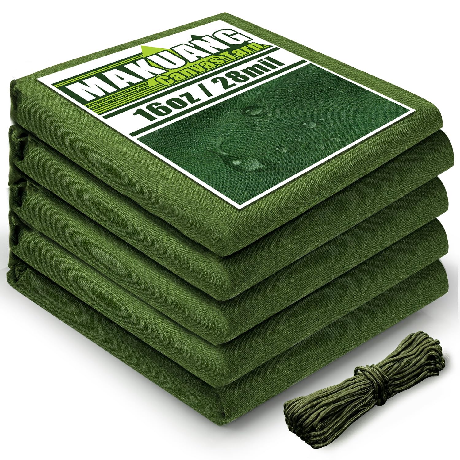 Canvas Tarp, Heavy Duty Tarp 10 x 12 Feet Thick with Rustproof Grommets ...