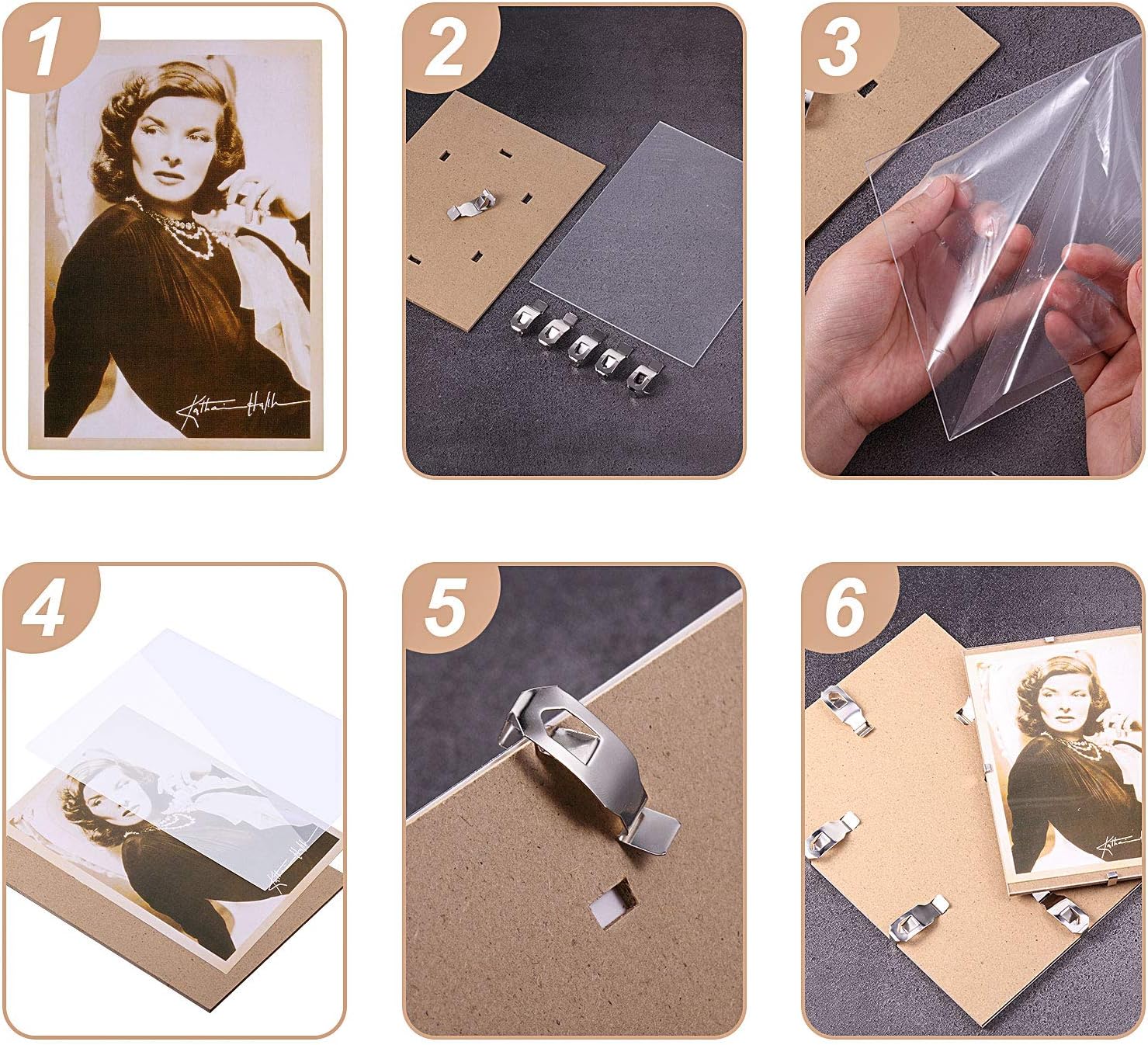 12 Pieces Big Clip Frame Poster Frame Frameless Photo Frame for Home ...