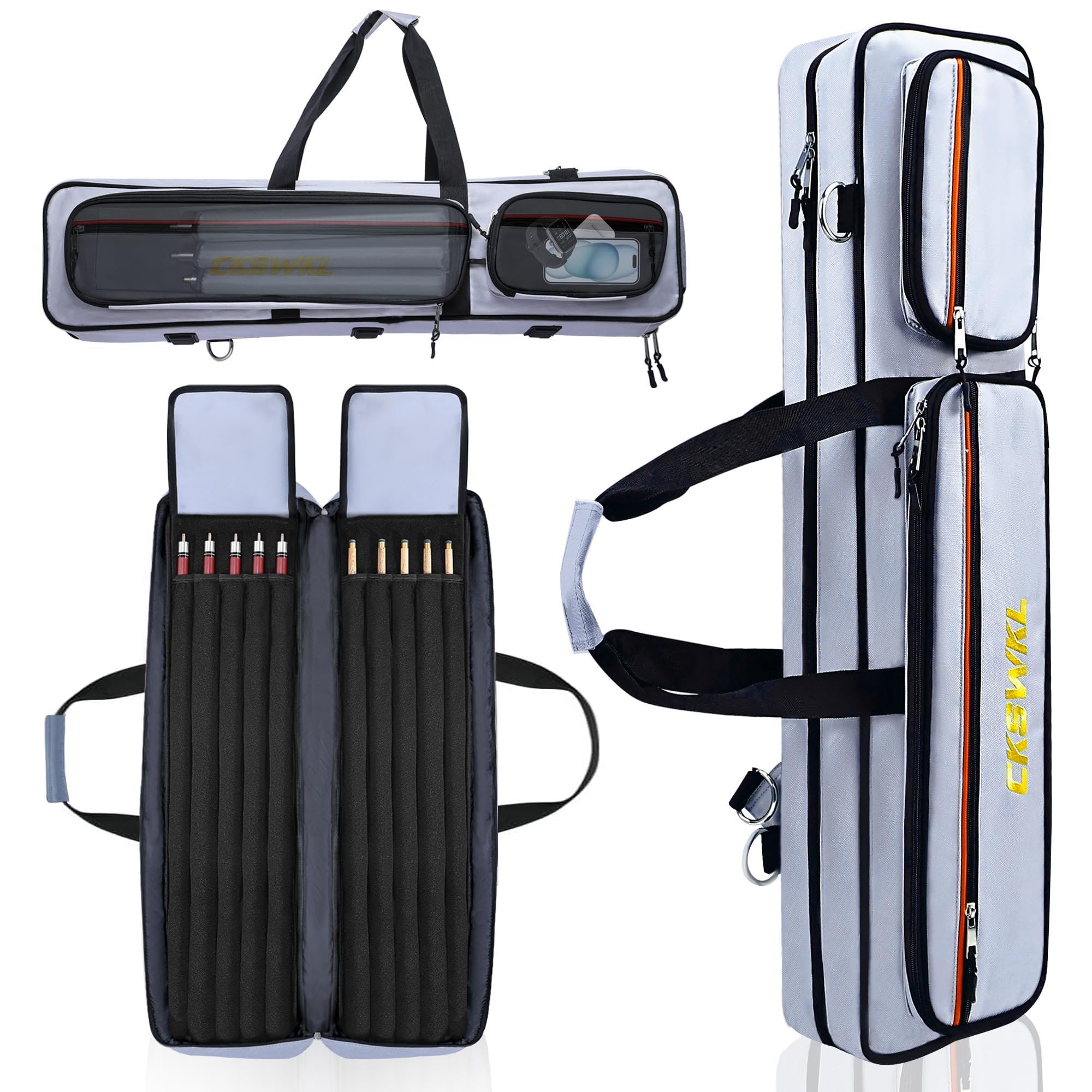 Pool Cue Case 5x5,Pool Stick Case with Large Capacity, Pool Cue Bag ...
