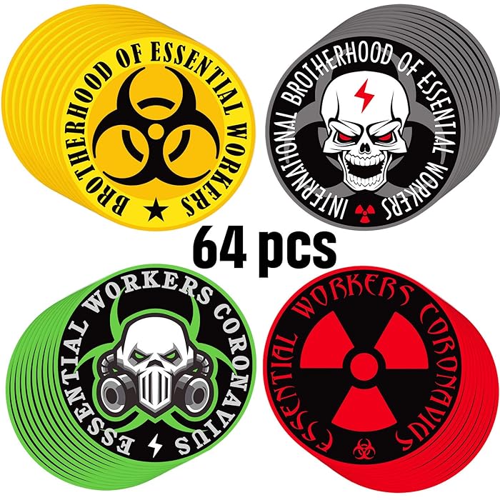 Buy 2 Inch Essential Worker Hard Hat Stickers Hazard Decals Helmet ...