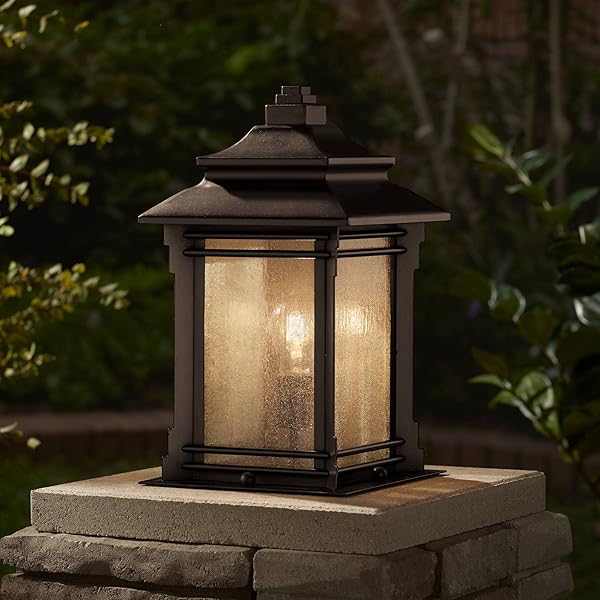 OverseasStore店Bransford Rustic Outdoor Post Light Fixture LED Black ...
