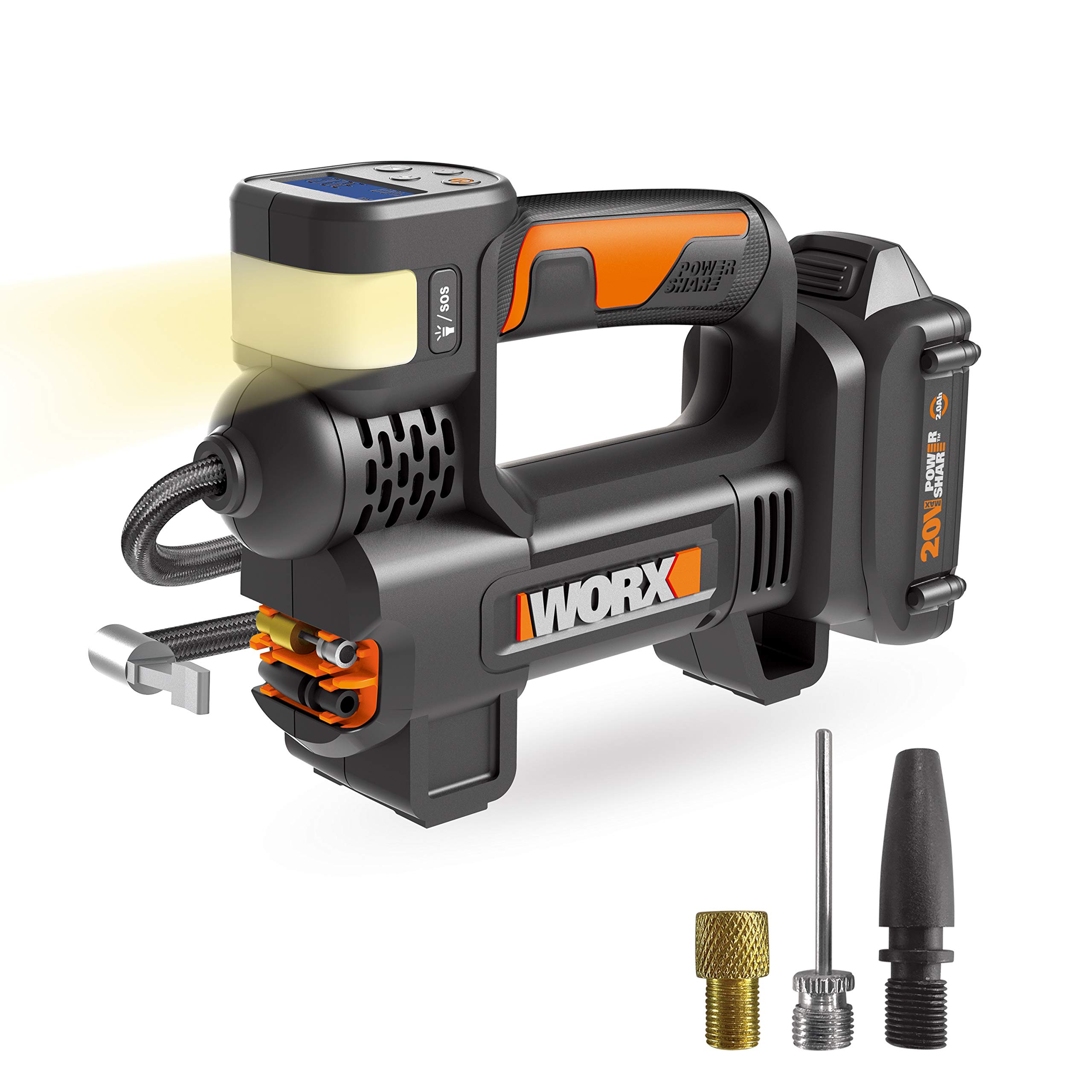 Worx WX092L 20V 2.0Ah 2 in 1 Cordless Inflator Battery and Charger ...