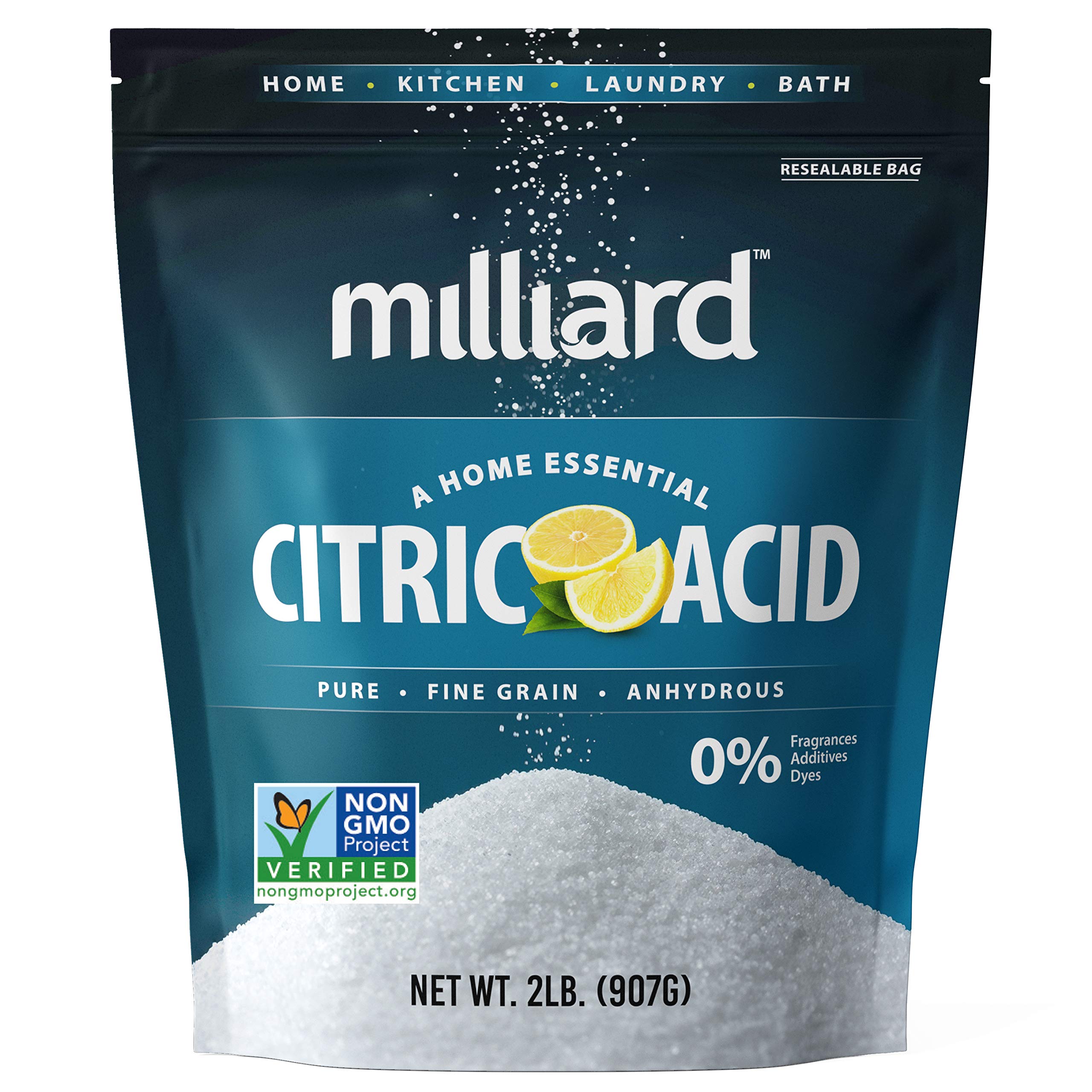Milliard Citric Acid 2 Pound 100 Pure Food Grade NON GMO Project Milliard Citric Acid 2 Pound 100 Pure Food Grade NON GMO Project