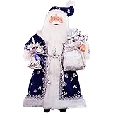Amazon.com: 16" Inch Standing Royal Blue Santa Claus Christmas Figurine ...