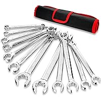 WORKPRO 4-Piece Flare Nut Wrench Set, SAE Brake Line Wrenches, 1/4", 5/ ...