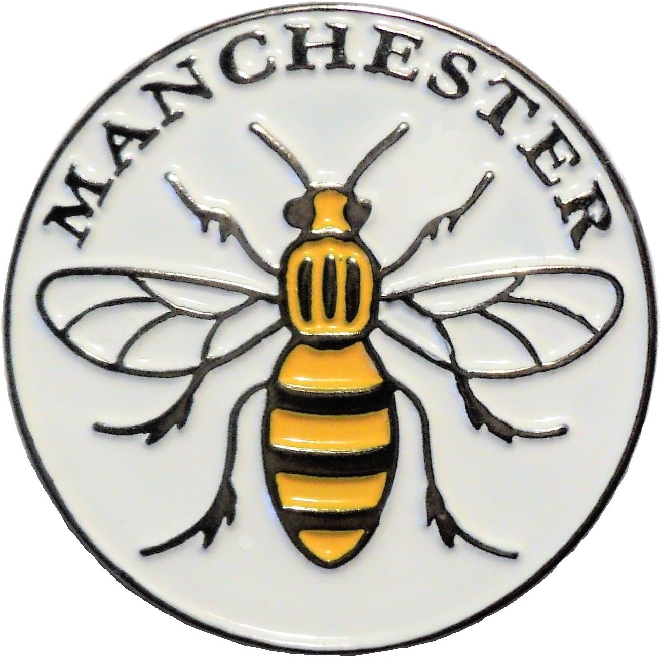 Manchester Worker Bee Mancunian Metal Enamel Badge 25mm: Amazon.co.uk ...