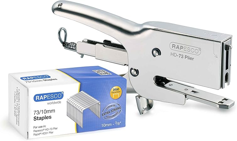 Rapesco 1305 Set Classic Heavy Duty 73 Plier Stapler and Staples 73/10 ...