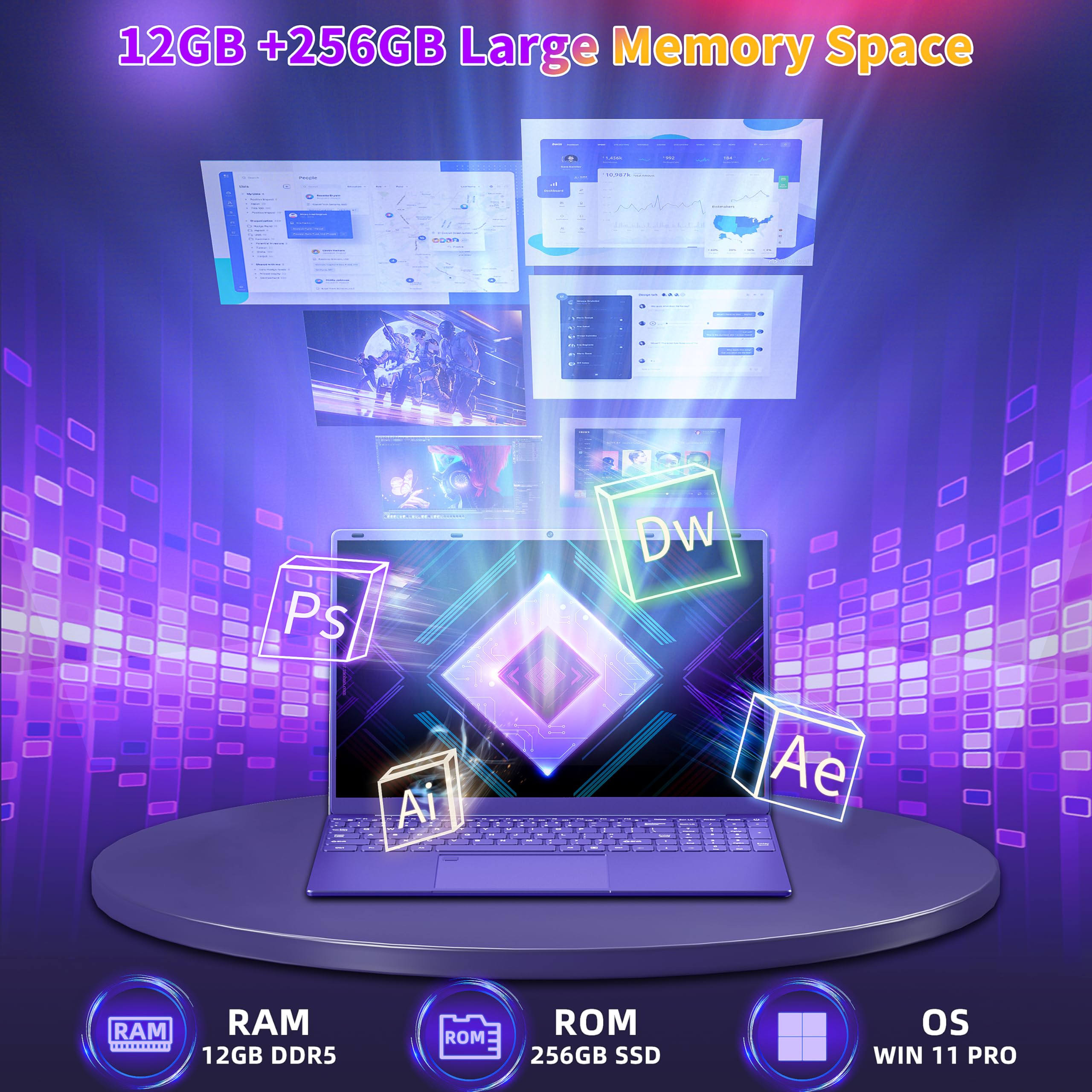 Mua 16" Purple Laptop 12G LPDDR5 RAM 256GB NVMe SSD Alder Lake N95 CP ...