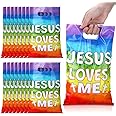 Amazon.com: Hosuly 50 Pcs Jesus Loves Me Gift Bags Religious Christian ...