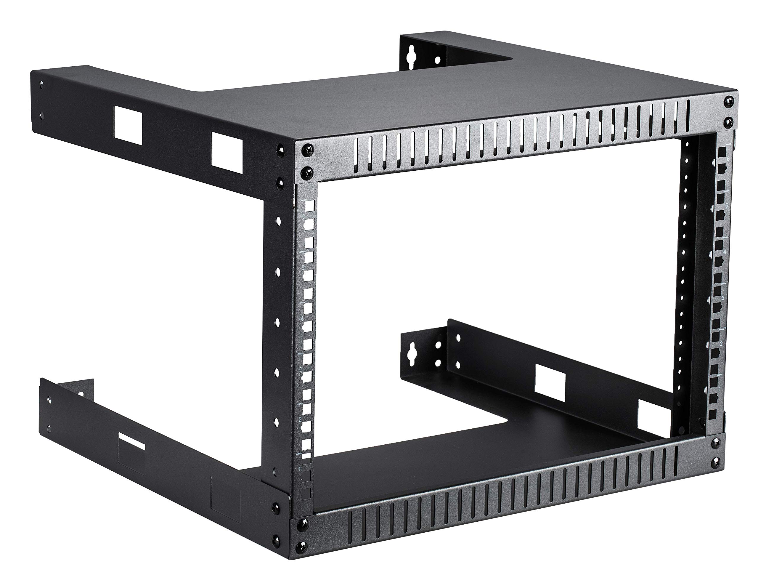 Kenuco Black 6U Wall Mount Open Frame Steel Network Equipment Rack 17. ...