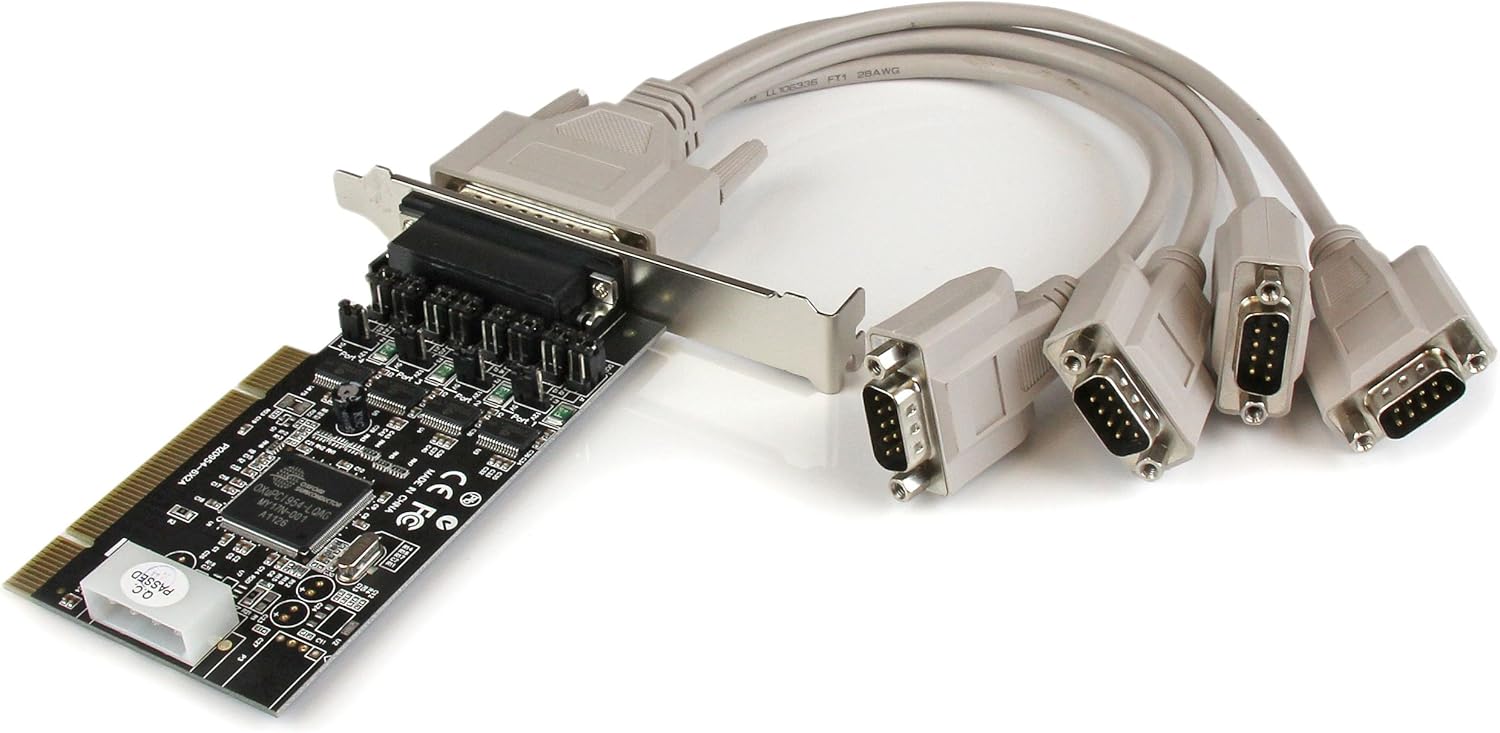 StarTech 4 Port RS232 PCI Serial Card Adapter with Power Output – PCI Serial Card – rs232 Card ...