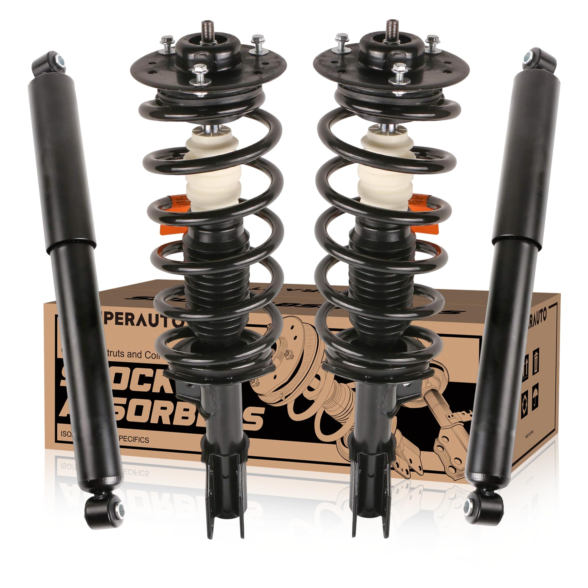 KUIPERAUTO 4PCS Front and Rear Struts Shocks Absorbers Compatible for ...