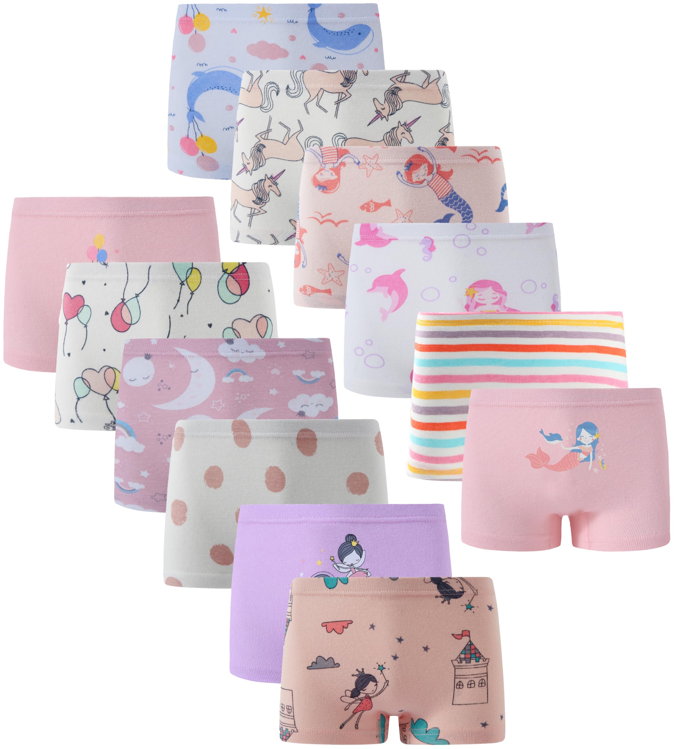 Sladatona Girls Mermaid Castle Underwear Soft Girls Boy Shorts Kids ...