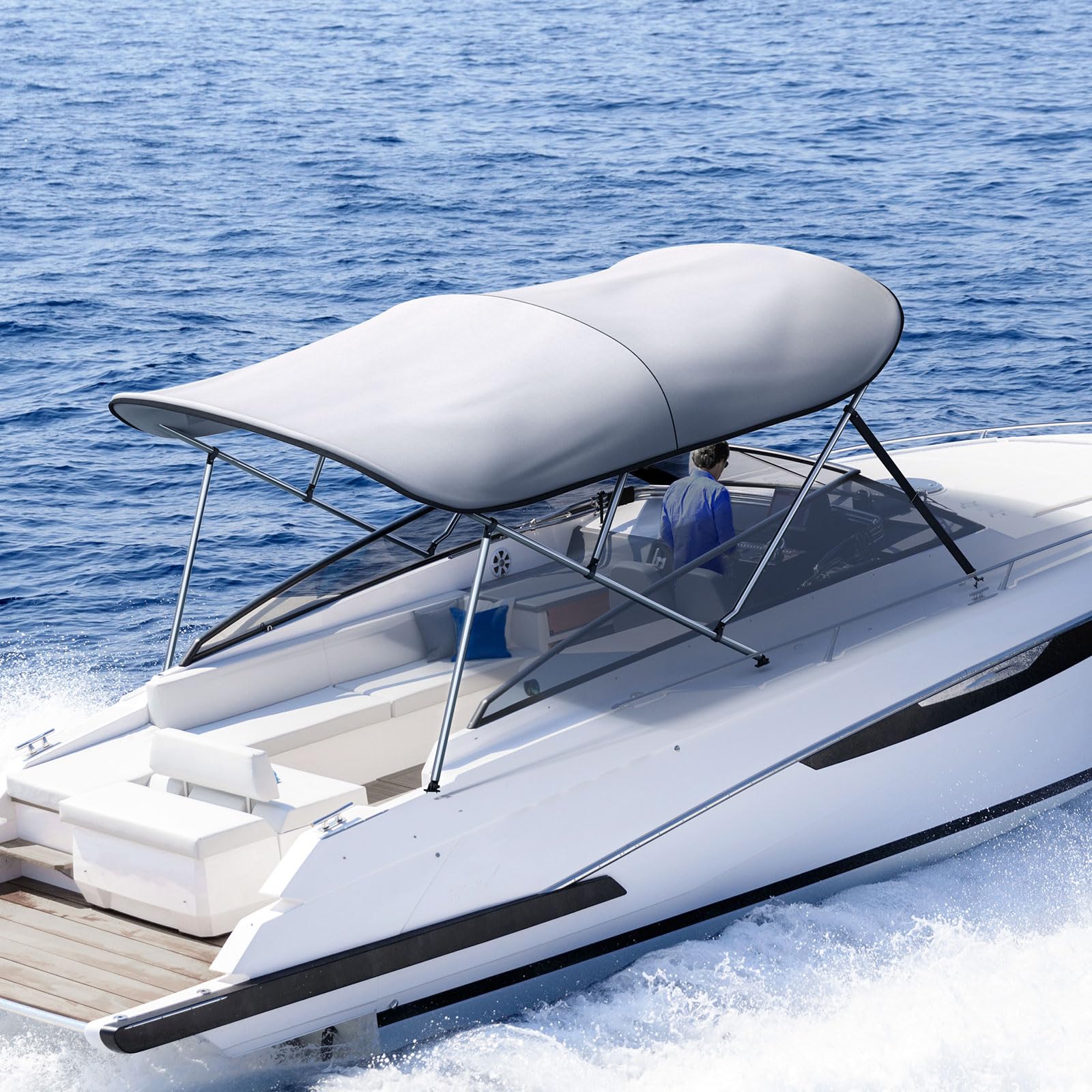 KING BIRD 3-4 Bow Bimini Boat Top Cover Sun Shade Boat Canopy ...