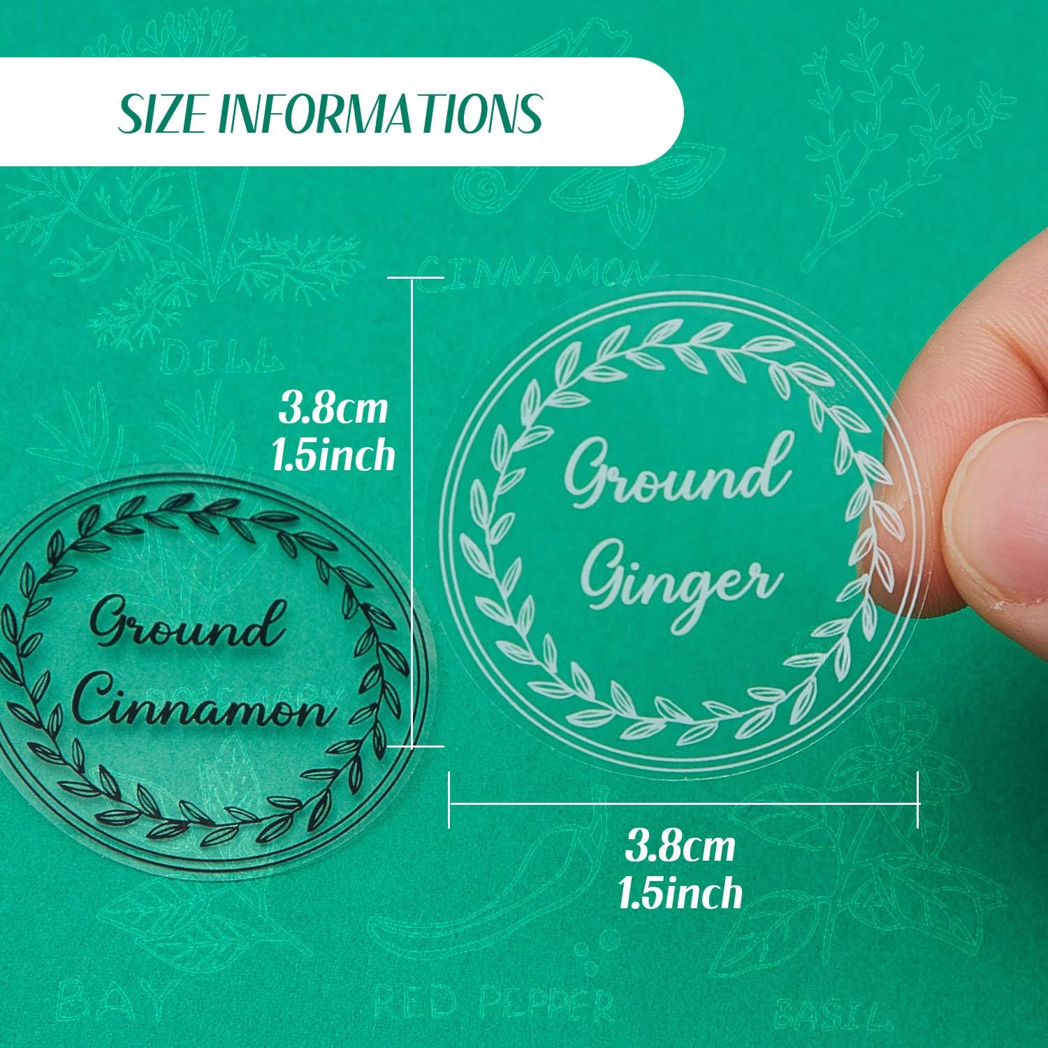 Outus 288 Pieces Herb and Spice Jar Labels Stickers Printed Pantry ...