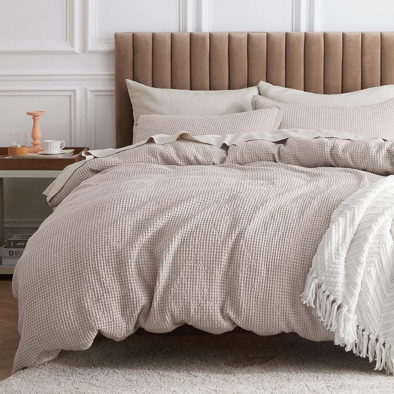Bedsure Cotton Duvet Cover King 100 Cotton Waffle Weave Linen Color Bedsure Cotton Duvet Cover King 100 Cotton Waffle Weave Linen Color