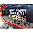 Amazon.com: Cute Anxious Driver Vinyl Car Decal, Funny New Driver ...