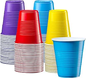 Amazon.com: Disposable Party Plastic Cups [40 Pack - 12 oz.] Assorted ...