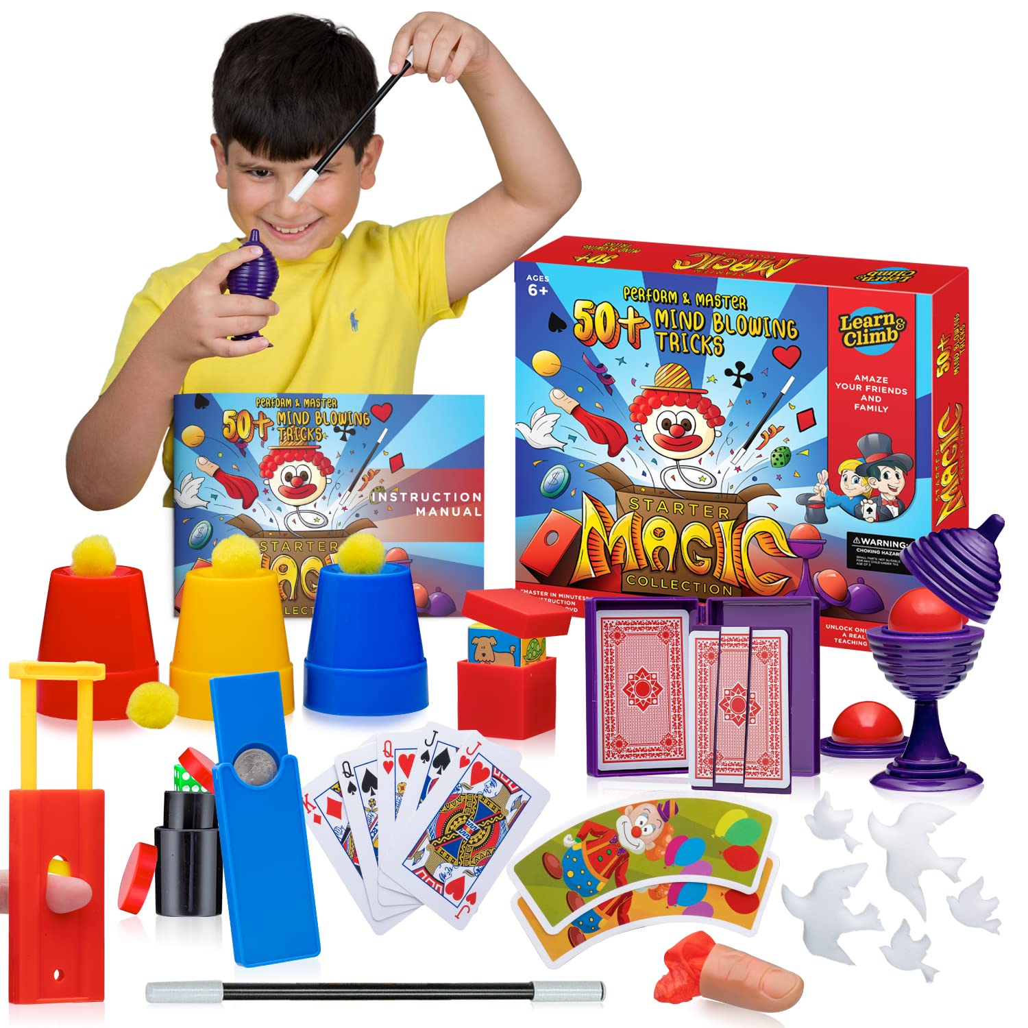 Mua Learn & Climb Magic Kit - 50+ Magic Tricks Set for Kids Ages 4-6, 6 ...