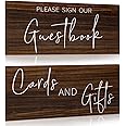 Amazon.com: Jetec 2 Pieces Wooden Guest Book Sign Cards and Gifts ...