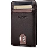 Amazon.com: Buffway Mens Slim Wallet, Minimalist Thin Front Pocket ...