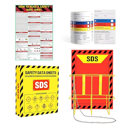 MSDS SDS Binder and Wall Station,Yellow Heavy Duty 3 Inch Material ...