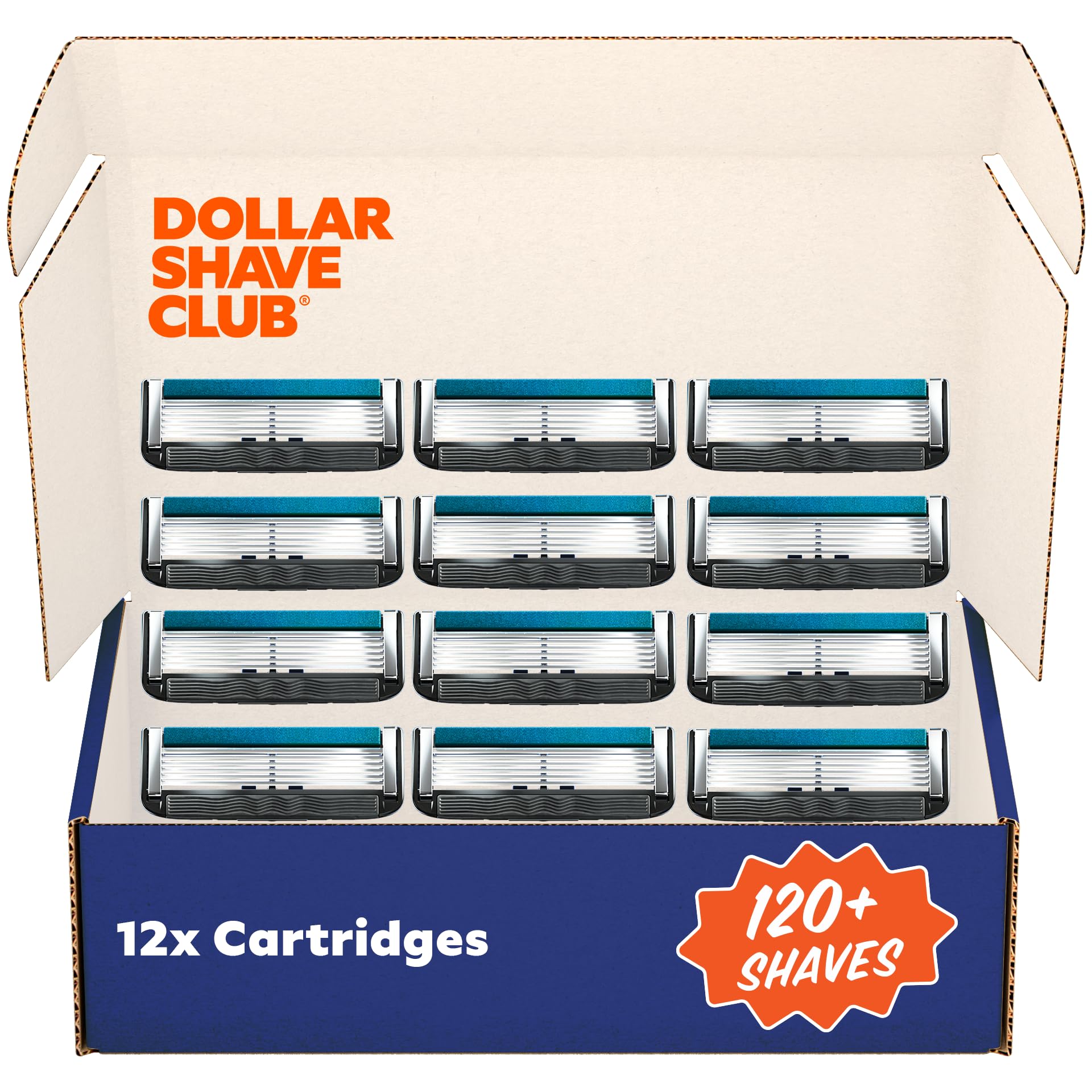Dollar Shave Club | 6 Blade Razor Refills (12 Pack) | 6 Stainless Steel ...