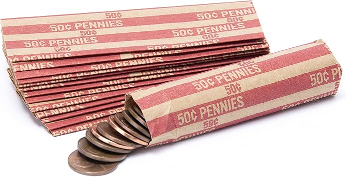 Amazon.com : Penny Coin Wrappers, 1, 000 Flat Striped Coin Wrappers ...