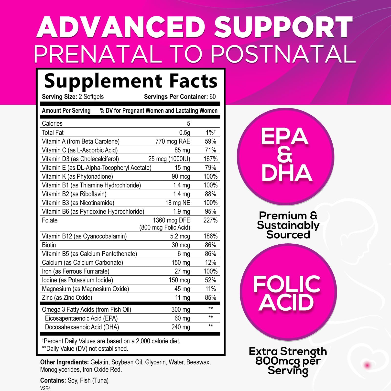 Mua Women's Prenatal Multivitamin with Folic Acid + DHA, Prenatal ...