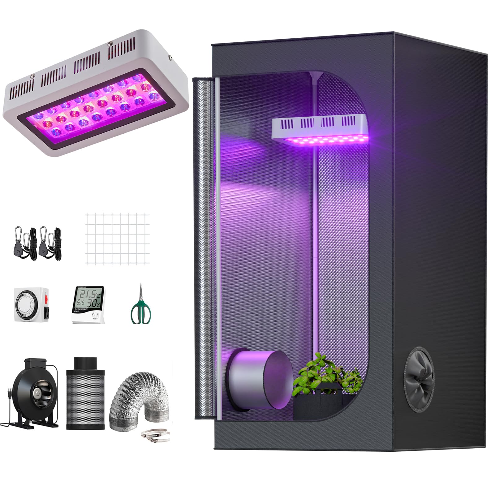 Mua Grow Tent Complete Kit 300W LED Grow Light Full-Spectrum Indoor ...