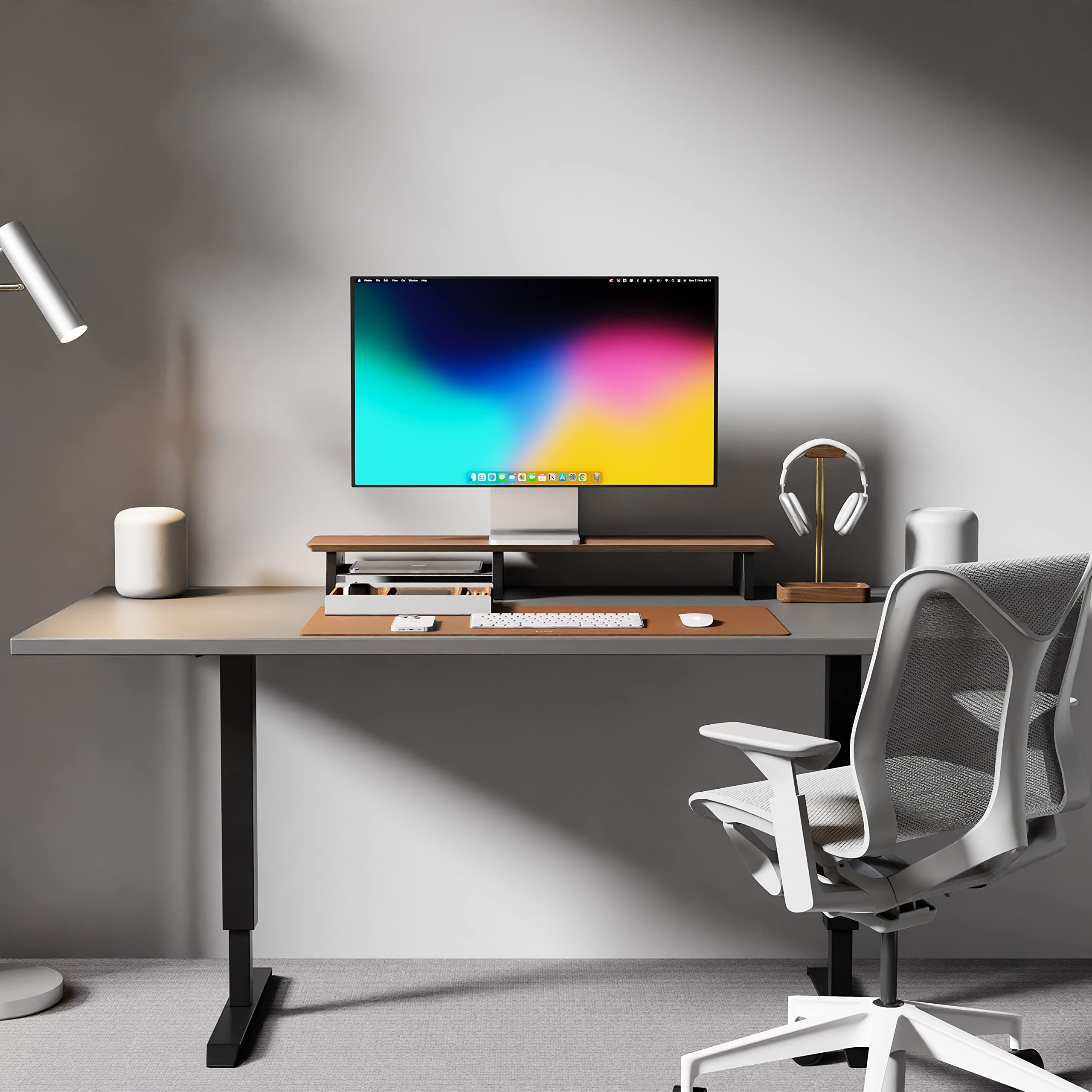 Mua Monitor Stand Riser Grovemade Walnut Wood System Shelf Desktop Dual ...