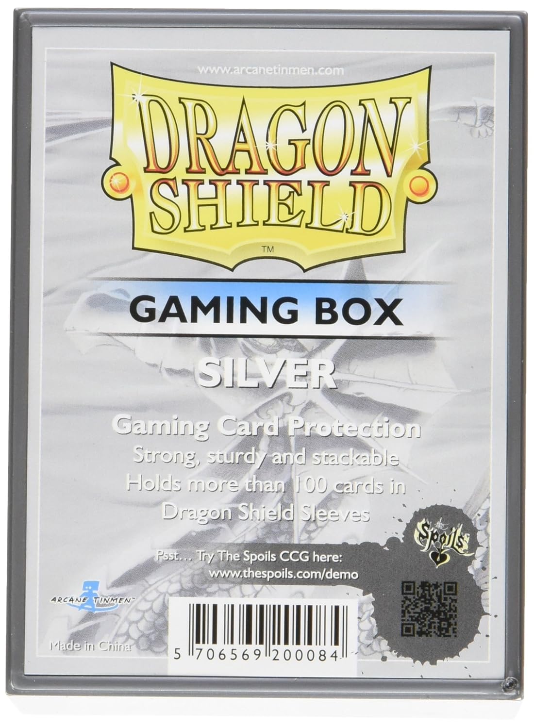 Amazon.com: Dragon Shield Card Gaming Box, Silver: Toys & Games