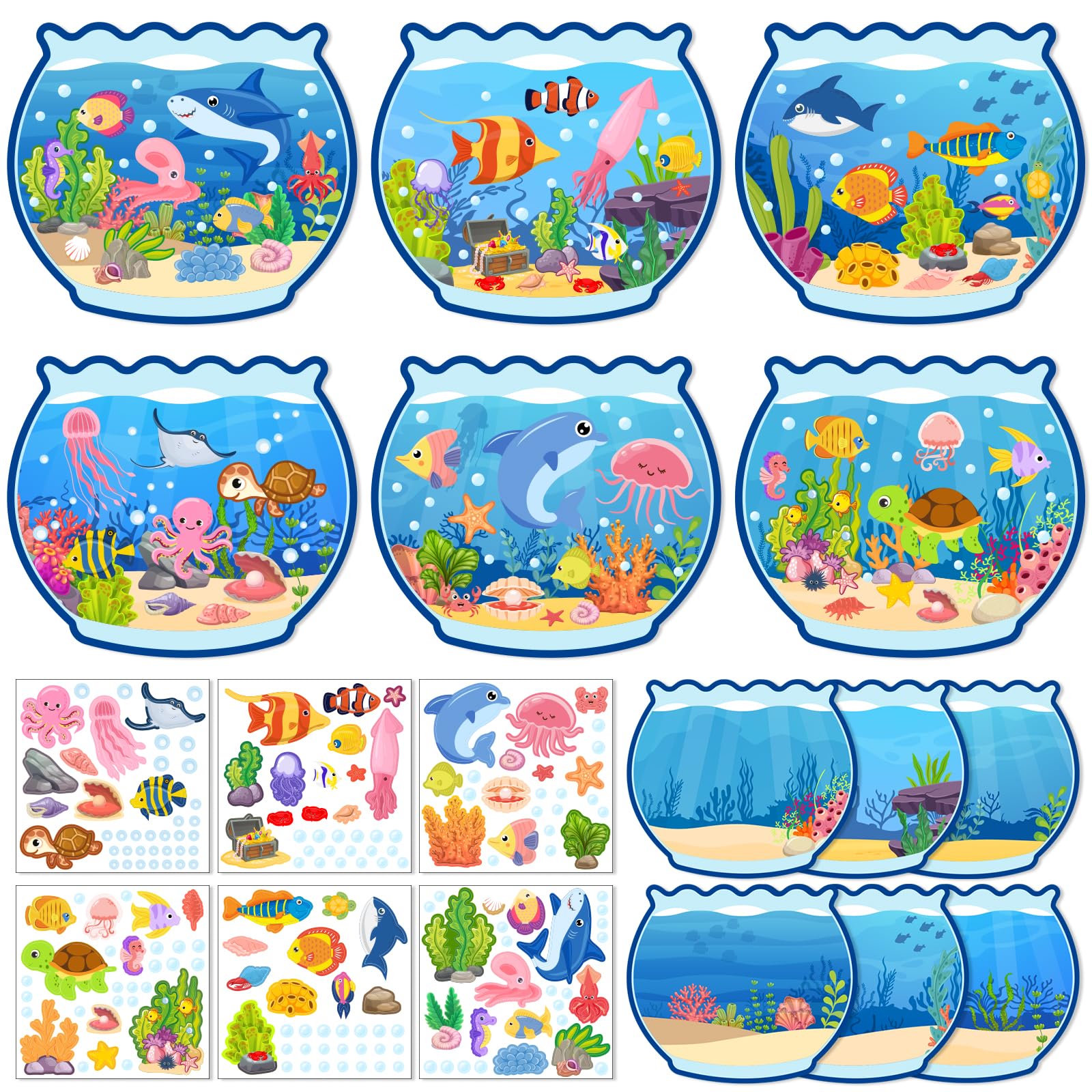Summer Craft Kits for Kids Make A Ocean Animals Worlds Stickers Scene ...