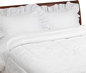 Amazon.com: Smith & Sons Sales, Inc. White Poly/Cotton Eyelet Comforter ...
