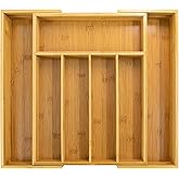 Amazon.com - WuGeShop Bamboo Kitchen Drawer Organizer, Expandable ...