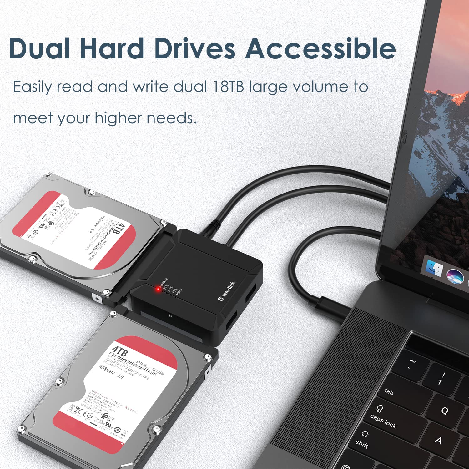 Mua WAVLINK USB C to Dual Bay SATA Adapter, External 2.5" 3.5'' SATA ...