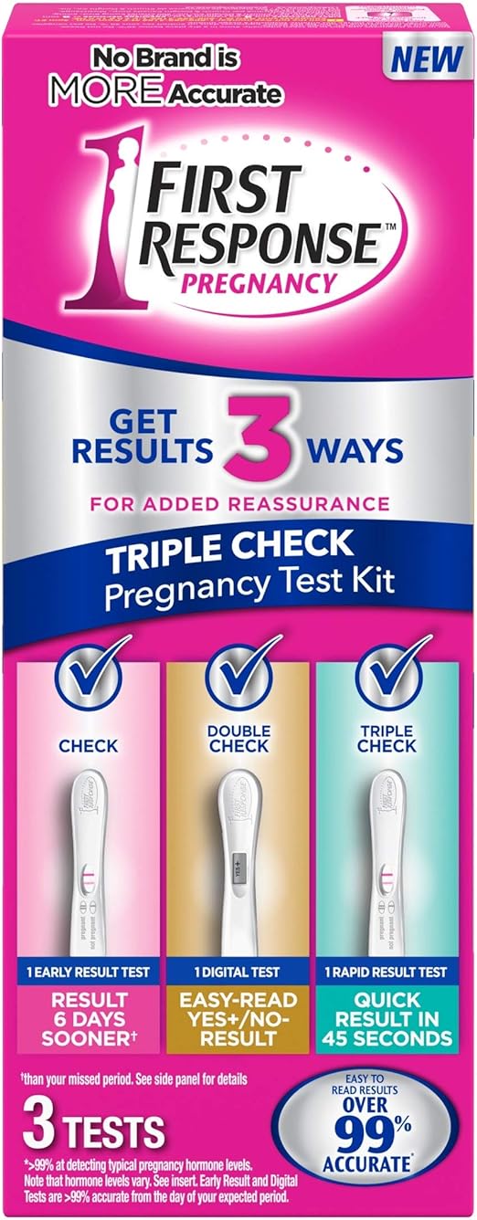 First Response Early Result Pregnancy Test Triple Check Pack, 1 Regular ...