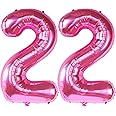 Amazon.com: KatchOn, 22 Balloon Number Hot Pink - 40 Inch | 22 Number ...