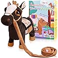 Amazon.com: Black Walking Pony Plush Interactive Pony Toy Singing ...