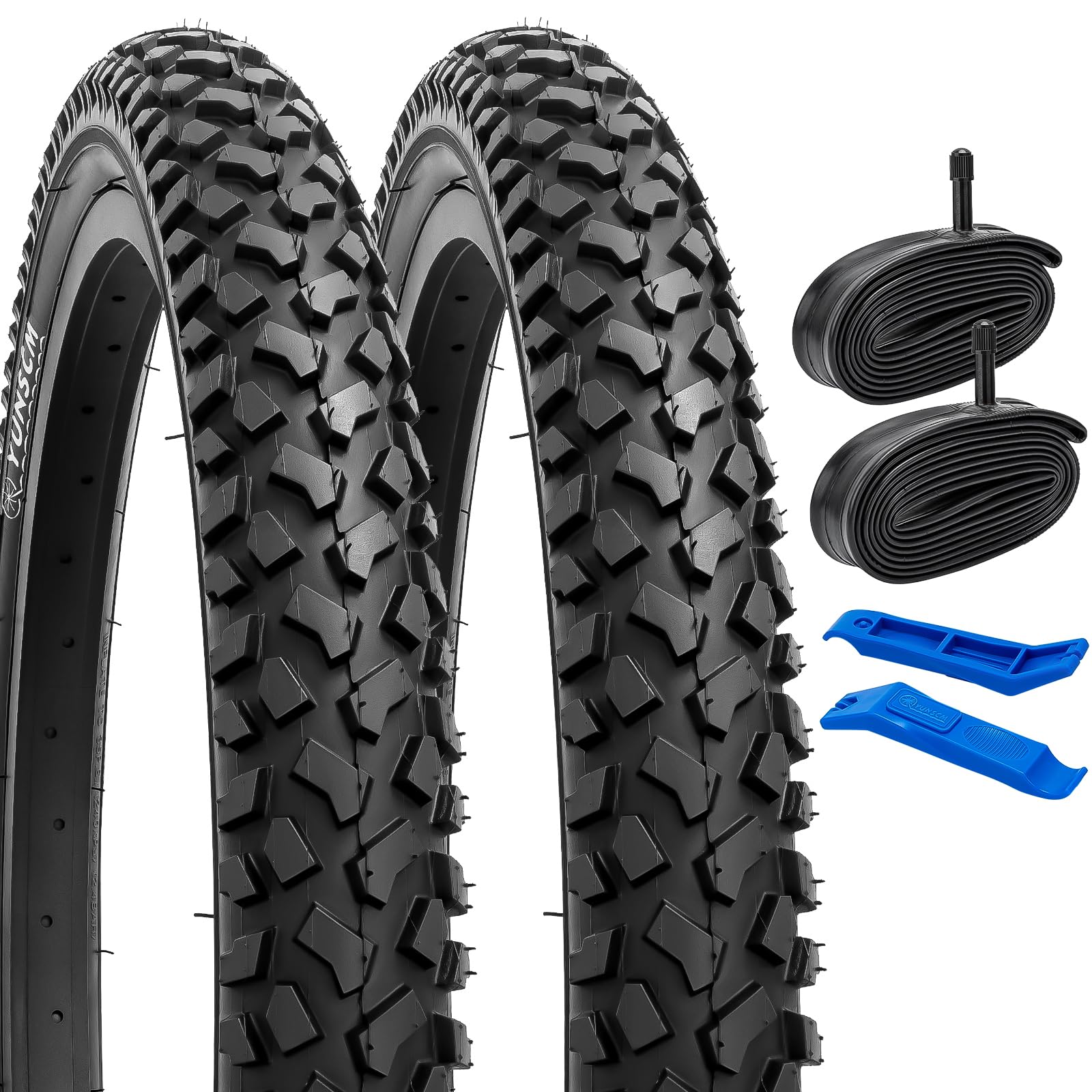 YUNSCM 2-PCS 20" Bike Tires 20x2.125/54-406 60TPI and 20" Bike Tubes Schrader Valve Compatible ...