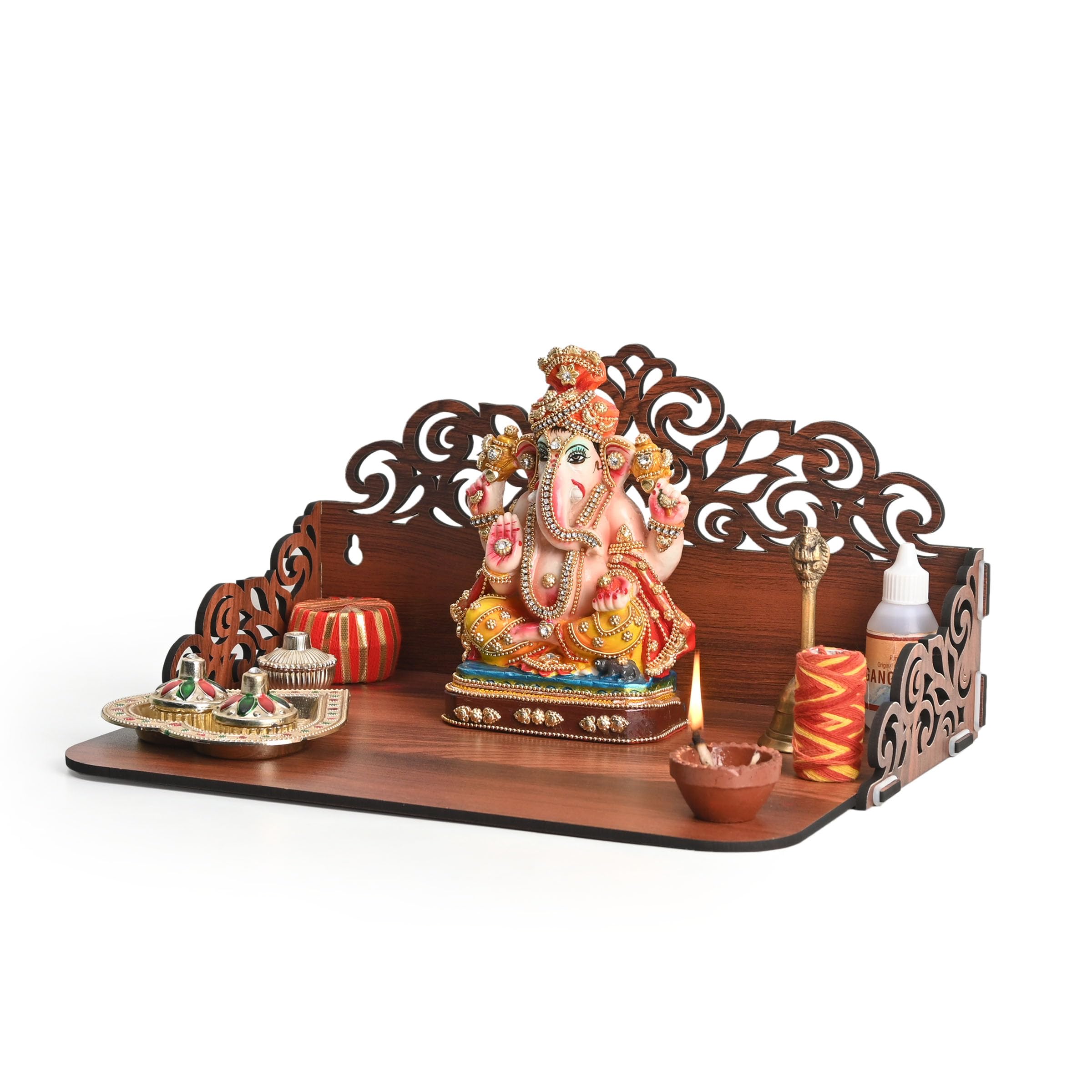 Gift Kya De Pooja Mandir for Home, Wooden Temple Small, DIY Wall ...